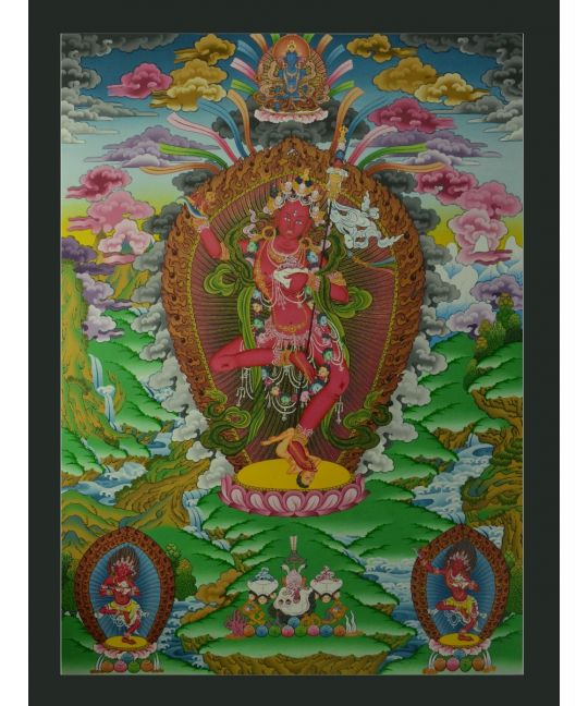 33”x24.5" Vajravarahi or Dorje Phagmo Thangka Painting