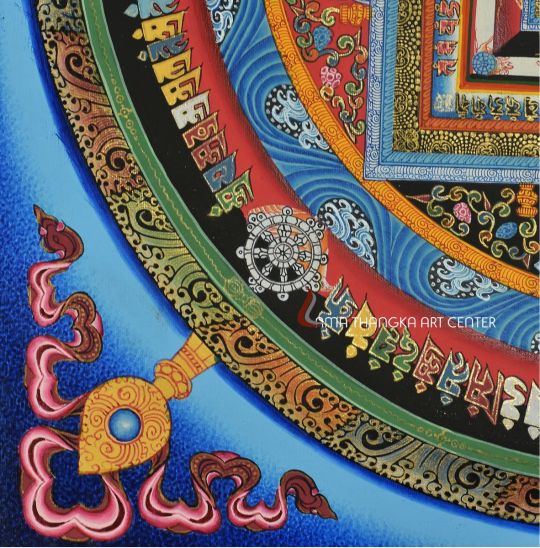 Traditional enlightenment Kalachakra mandala thangka teaches the ...