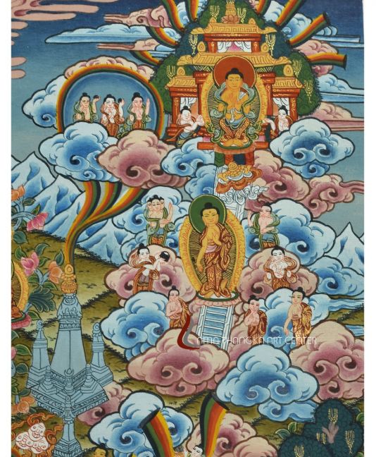 High quality authentic beautiful Buddha life Thangka depicts life story ...