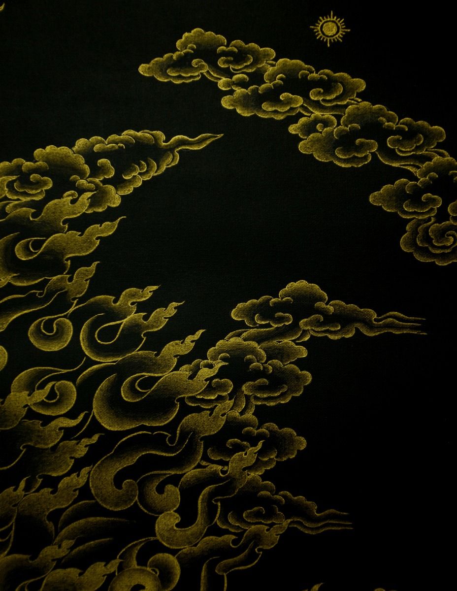 Vajrapani Thangka Black and Gold