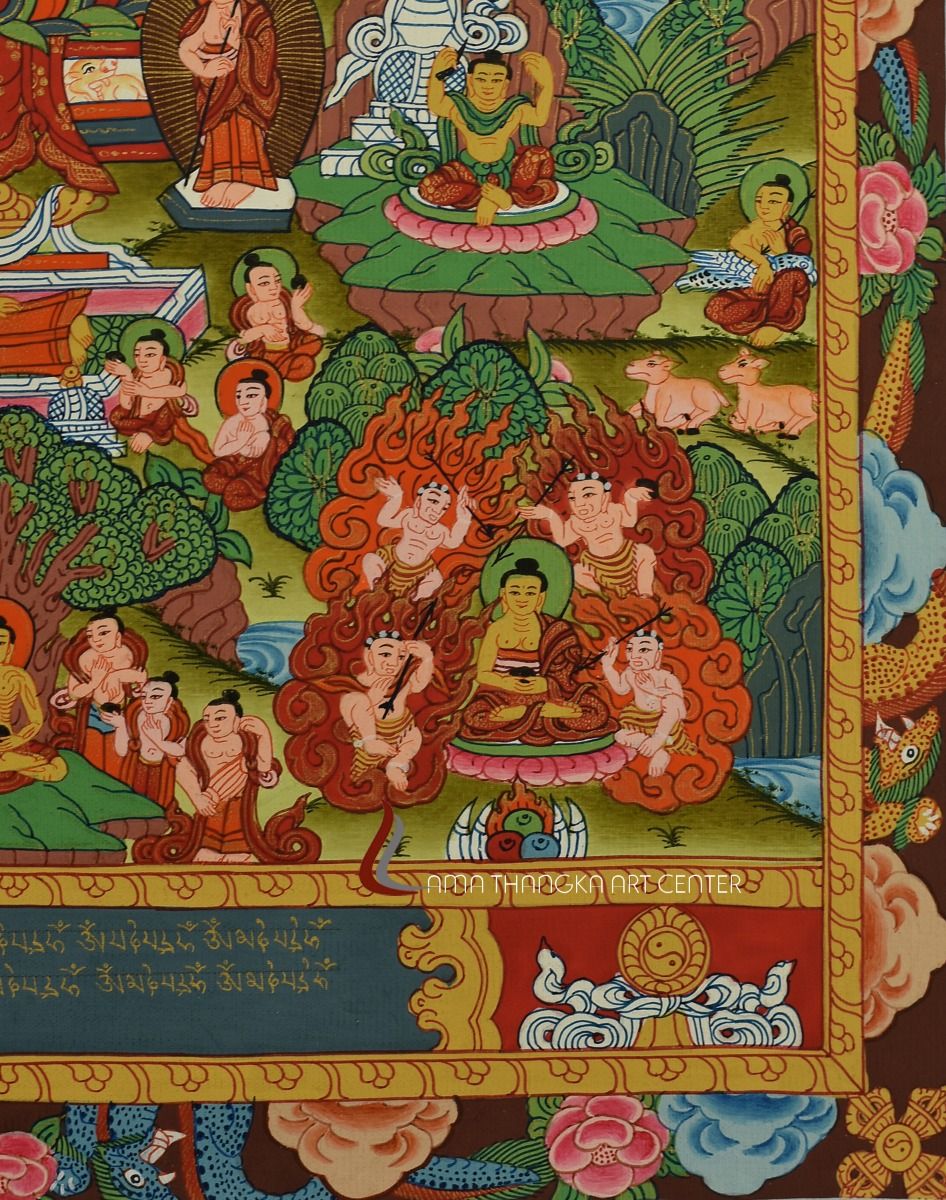 Buddha life Thankga visual representation of numerous key events in the ...