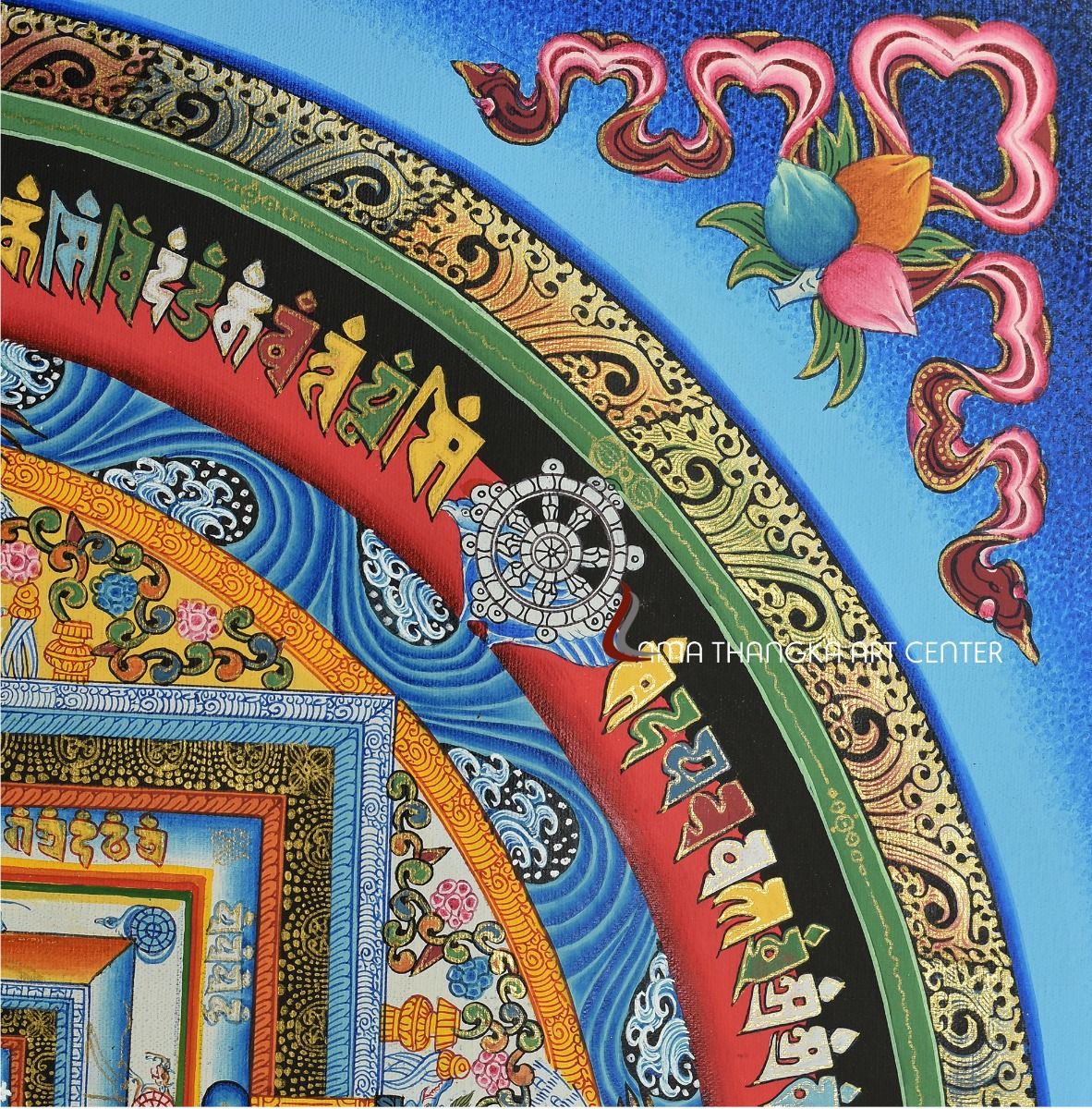 Traditional enlightenment Kalachakra mandala thangka teaches the ...