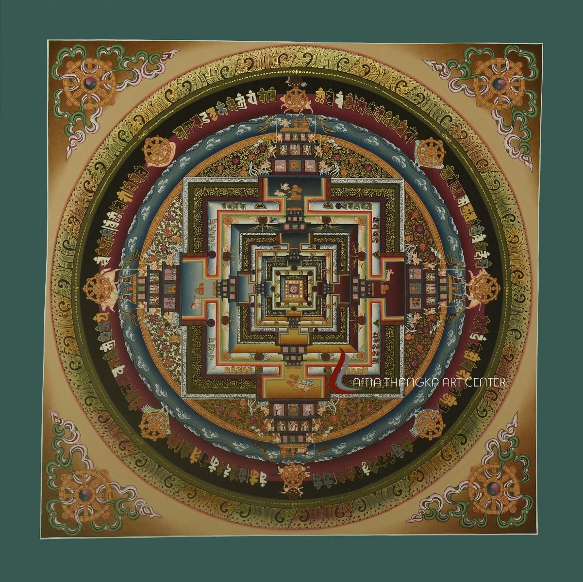 Hand painted high qualty Kalachakra Mandala Thangka painted by our ...