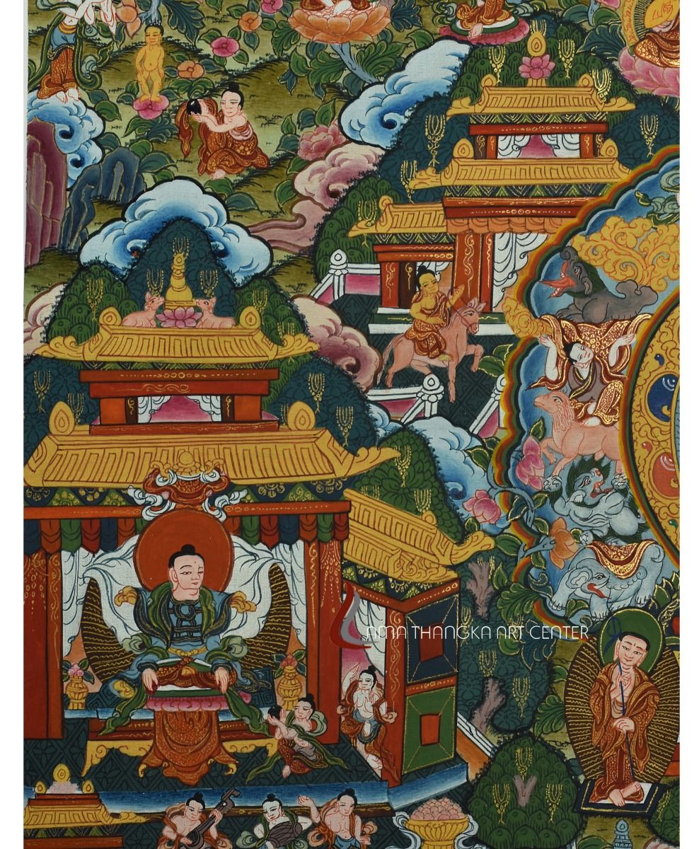 High quality authentic beautiful Buddha life Thangka depicts life story ...